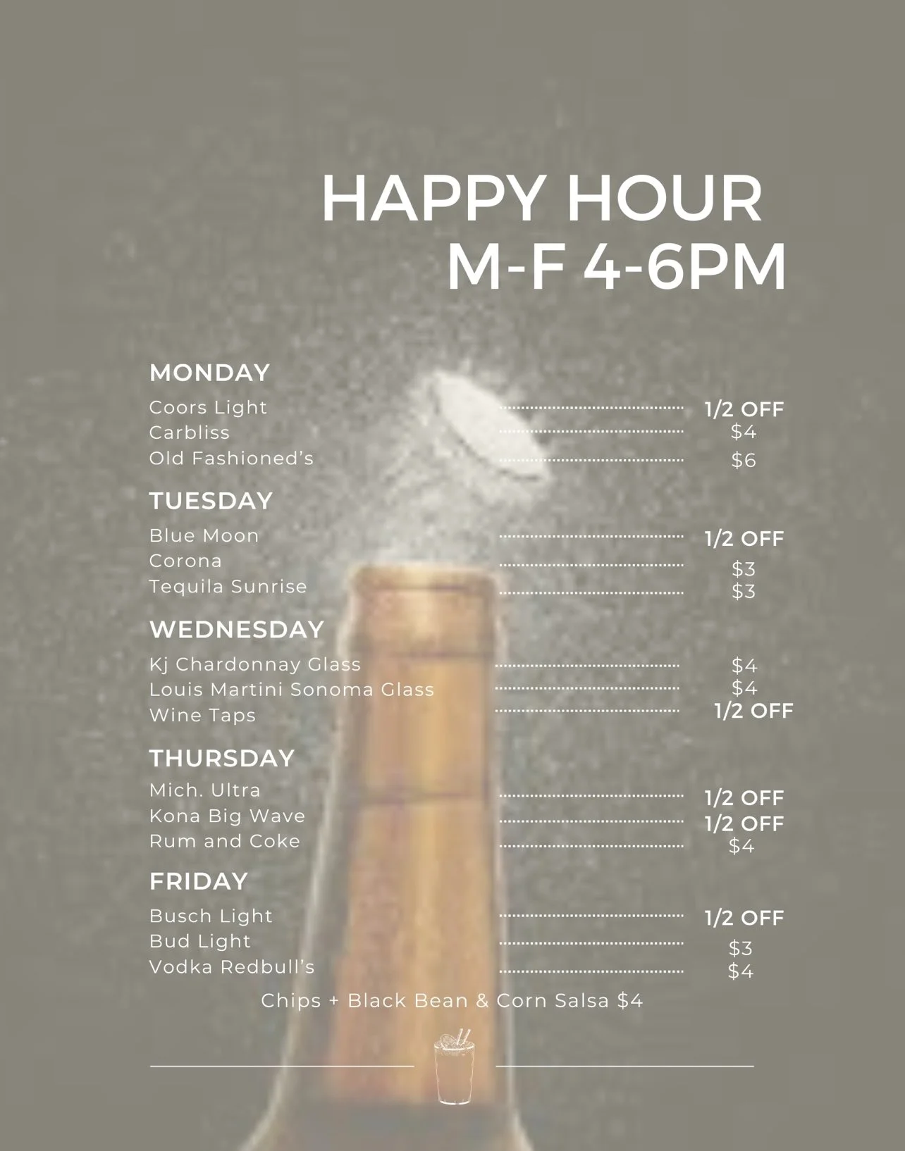 Menus — Top Shelf Tavern