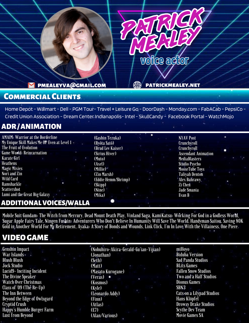 Patrick Mealey | Voice Over Actor