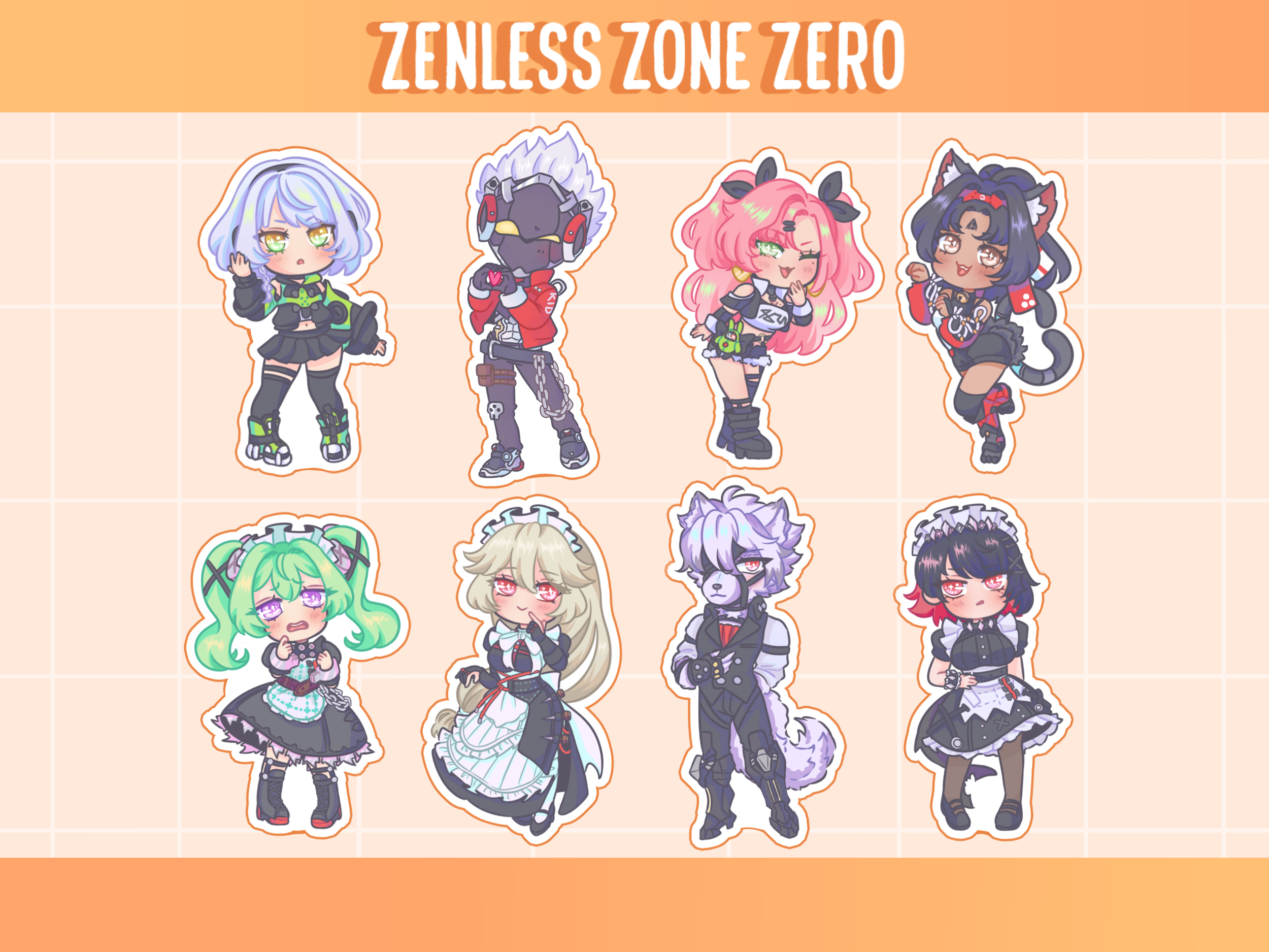 ZENLESS ZONE ZERO ☆ vol.1 ★ Vinyl Matte Stickers — smolstardvst