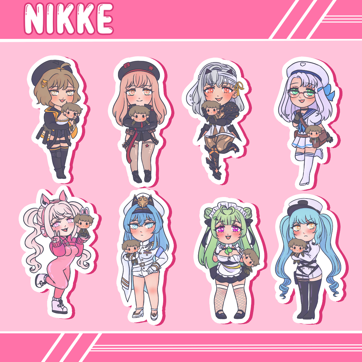 NIKKE ☆ Bunny Girls ★ Vinyl Matte Stickers — smolstardvst
