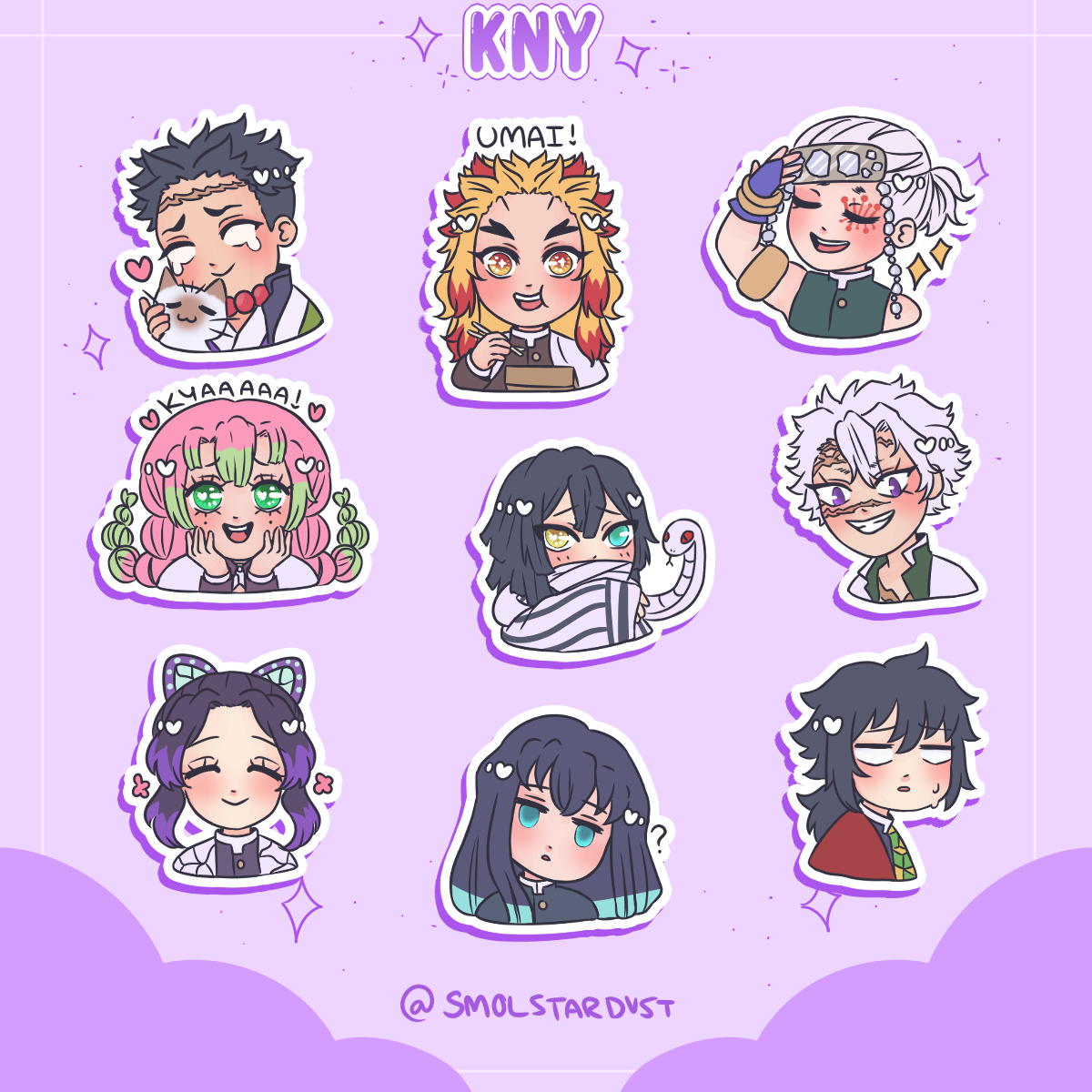 KNY ☆ Nezu+Daki Pack | Vinyl Matte Sticker — smolstardvst