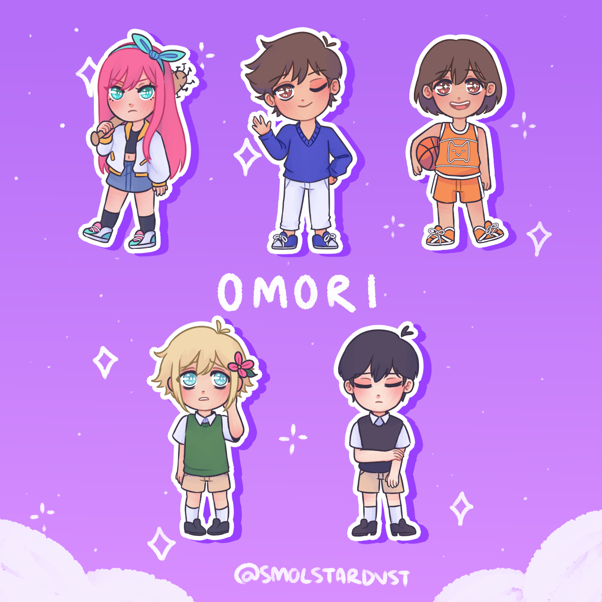 OMORI ★ FARAWAY TOWN | Vinyl Matte Stickers — smolstardvst