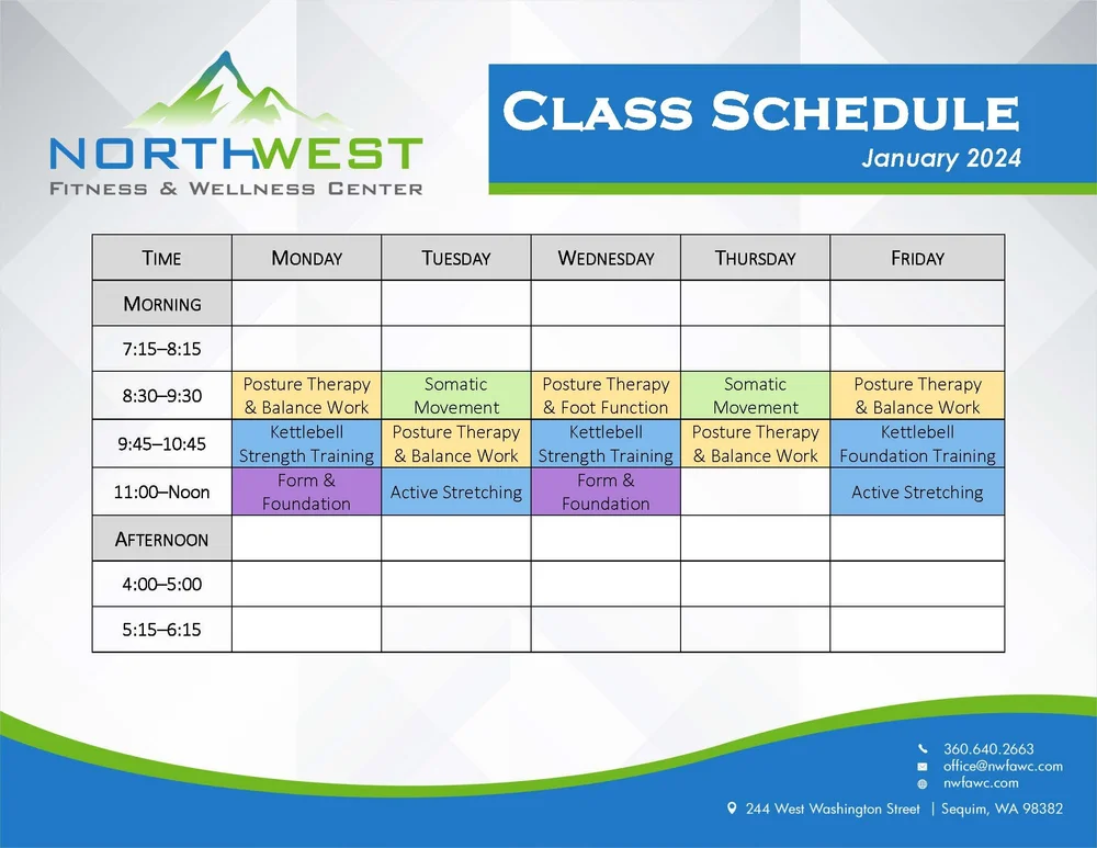 Class Schedule — Northwest Fitness & Wellness Center