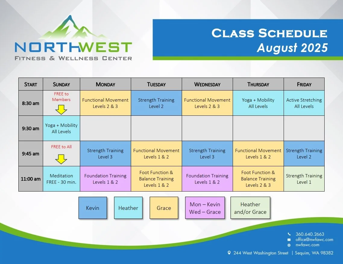 Class Schedule — Northwest Fitness & Wellness Center