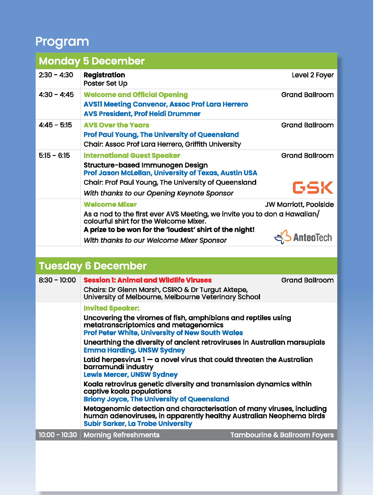 AVS 2022 Program — Australasian Virology Society