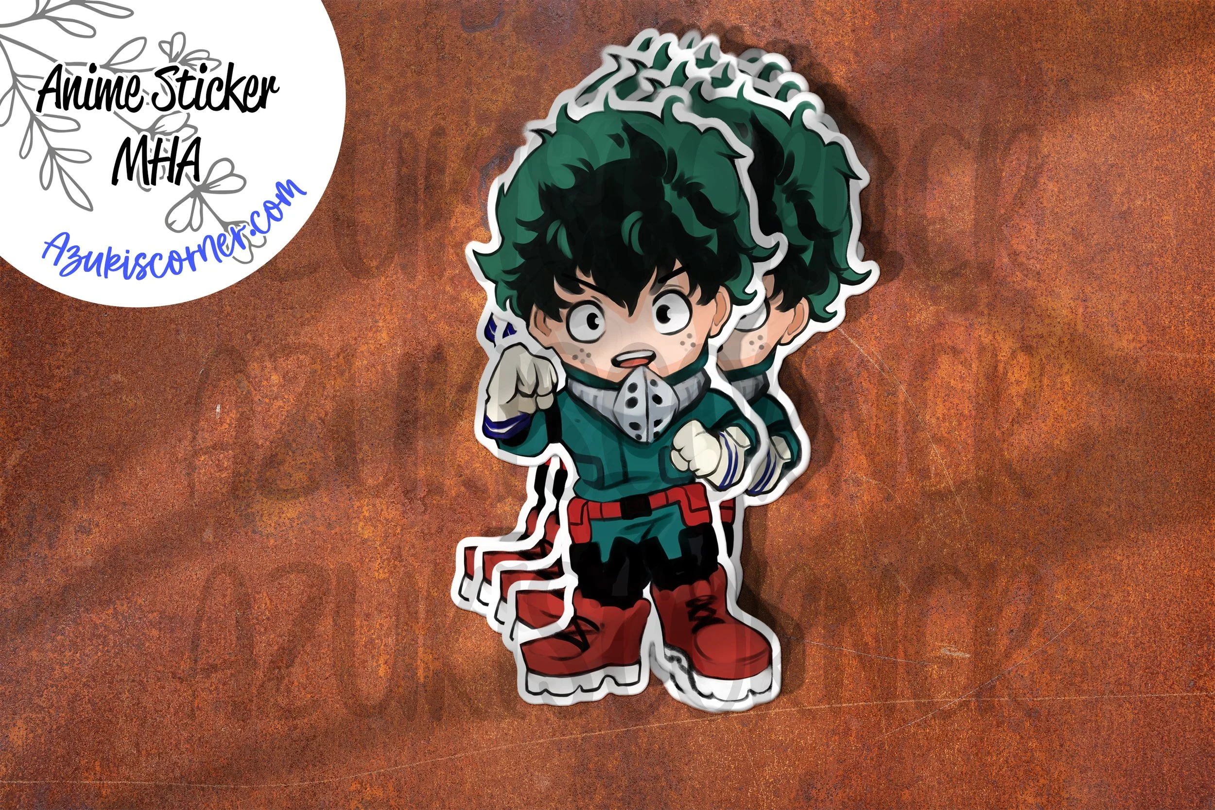 Deku Chibi Anime Sticker — Azuki's Corner