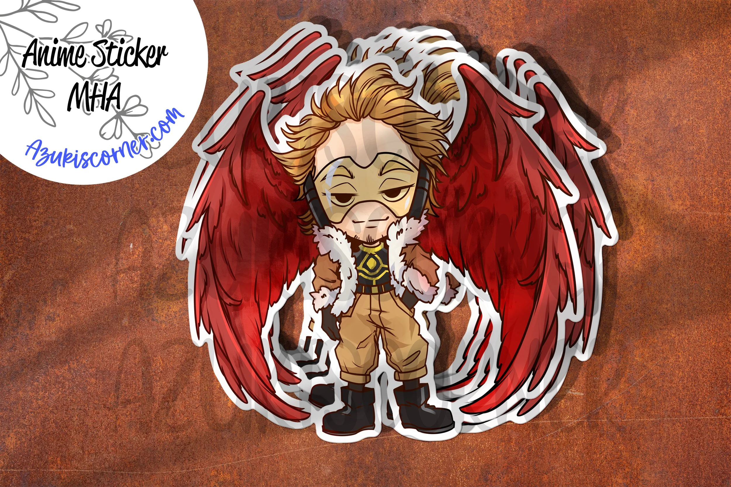 Endeavor Chibi Anime Sticker — Azuki's Corner