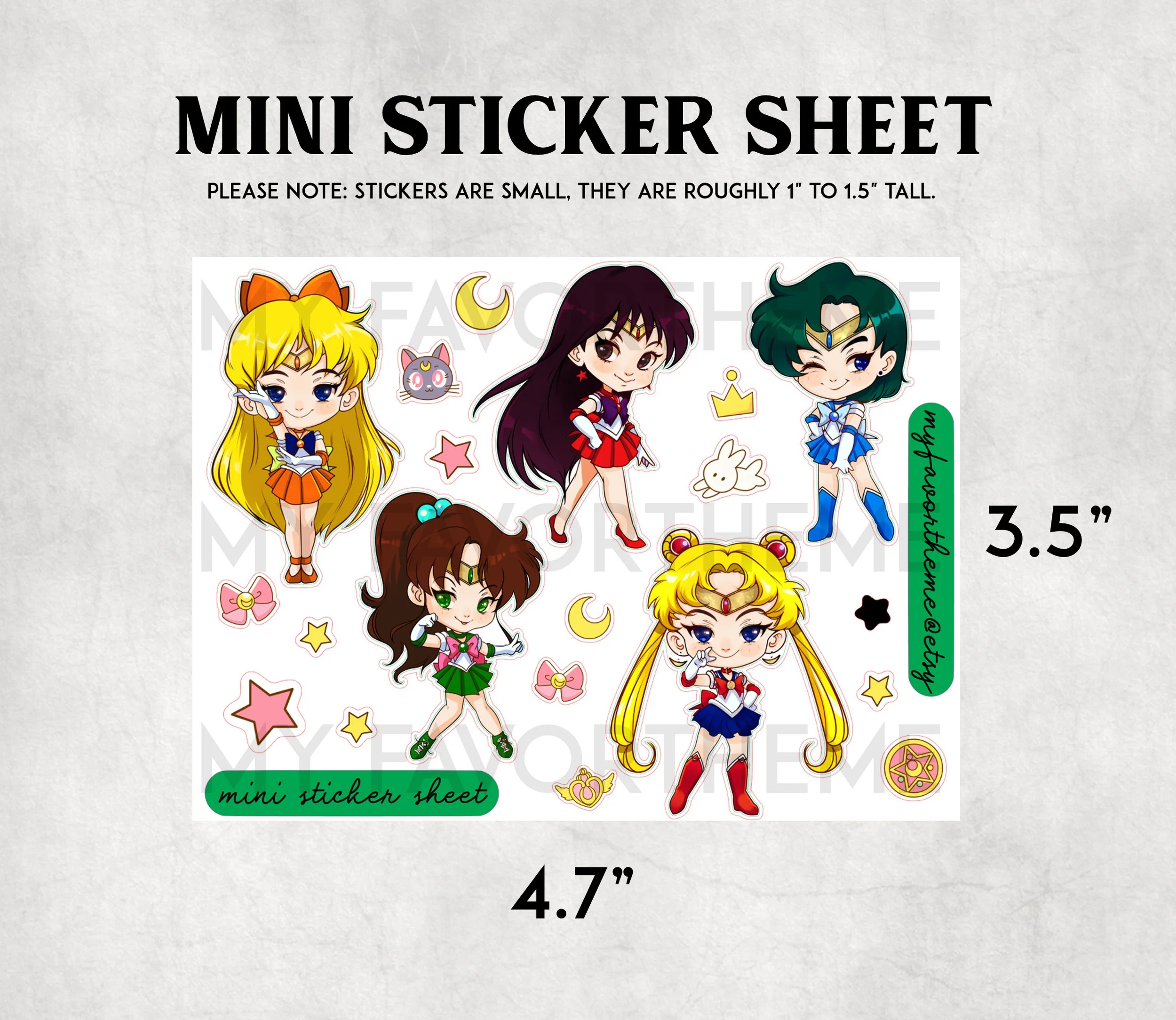 Sailor Mars Chibi Anime Sticker — Azuki's Corner