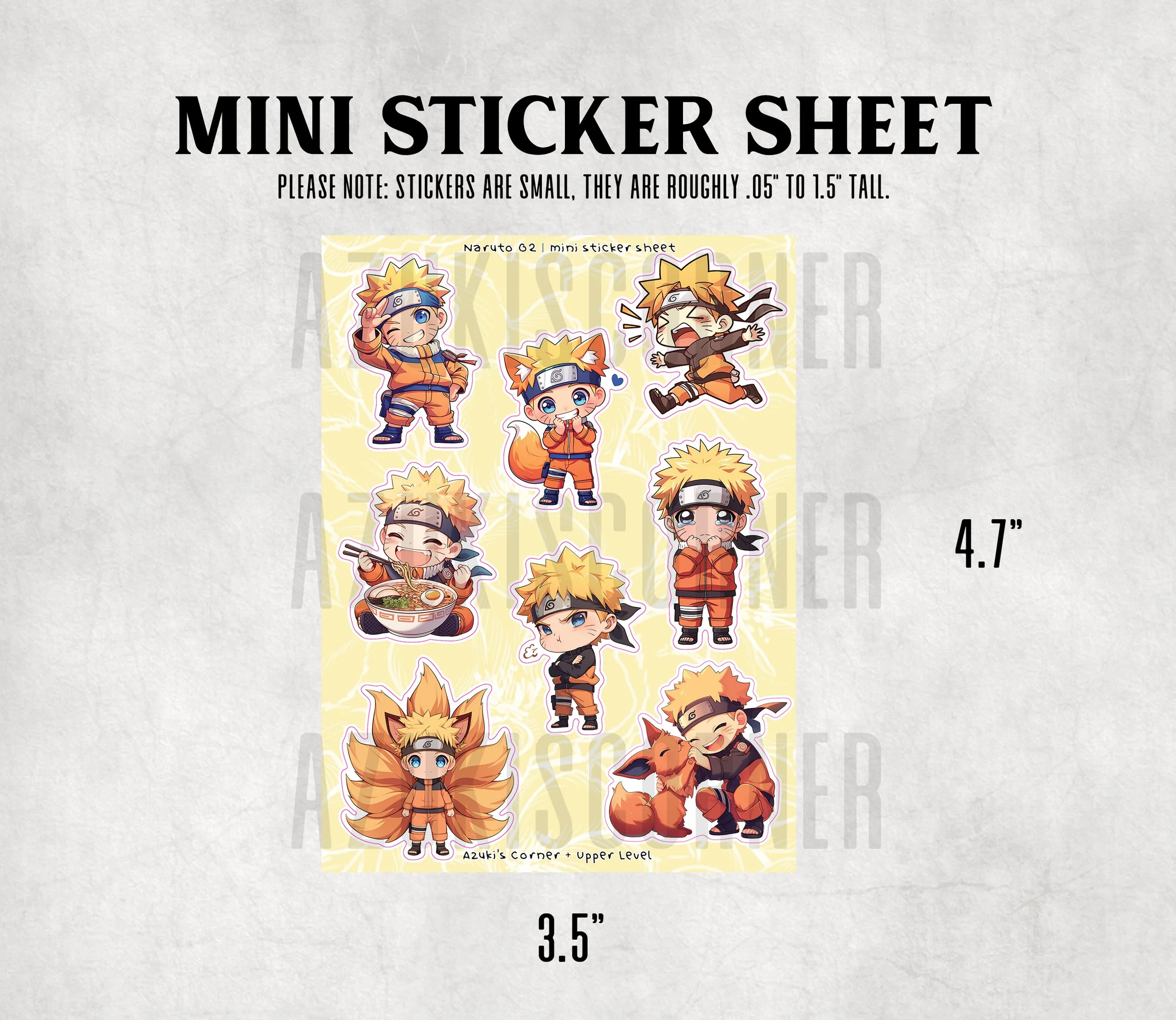 OP Chibi Anime Sticker, Mini Sticker Sheet — Azuki's Corner
