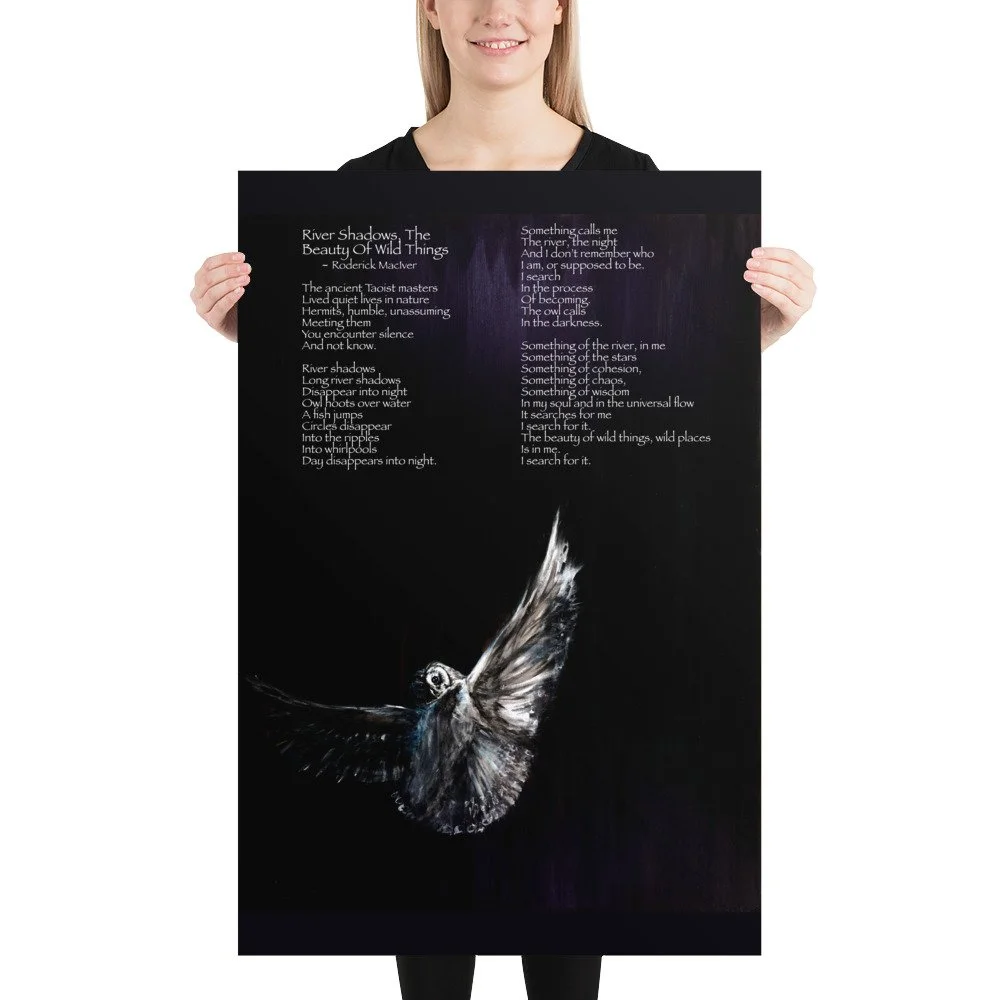 RIVER SHADOWS, THE BEAUTY OF WILD THINGS Poster — Heron Dance Art Studio