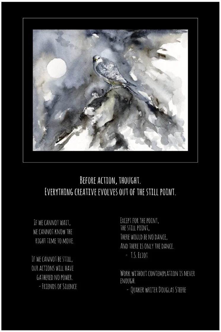Gyrfalcon Mountain, Still Point Poster — Heron Dance Art Studio