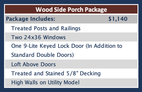 Porches | Custom Shed Options — Liberty Sheds