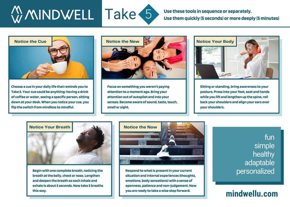 Take 5: Decrease stress, increase resilience — MindWell U