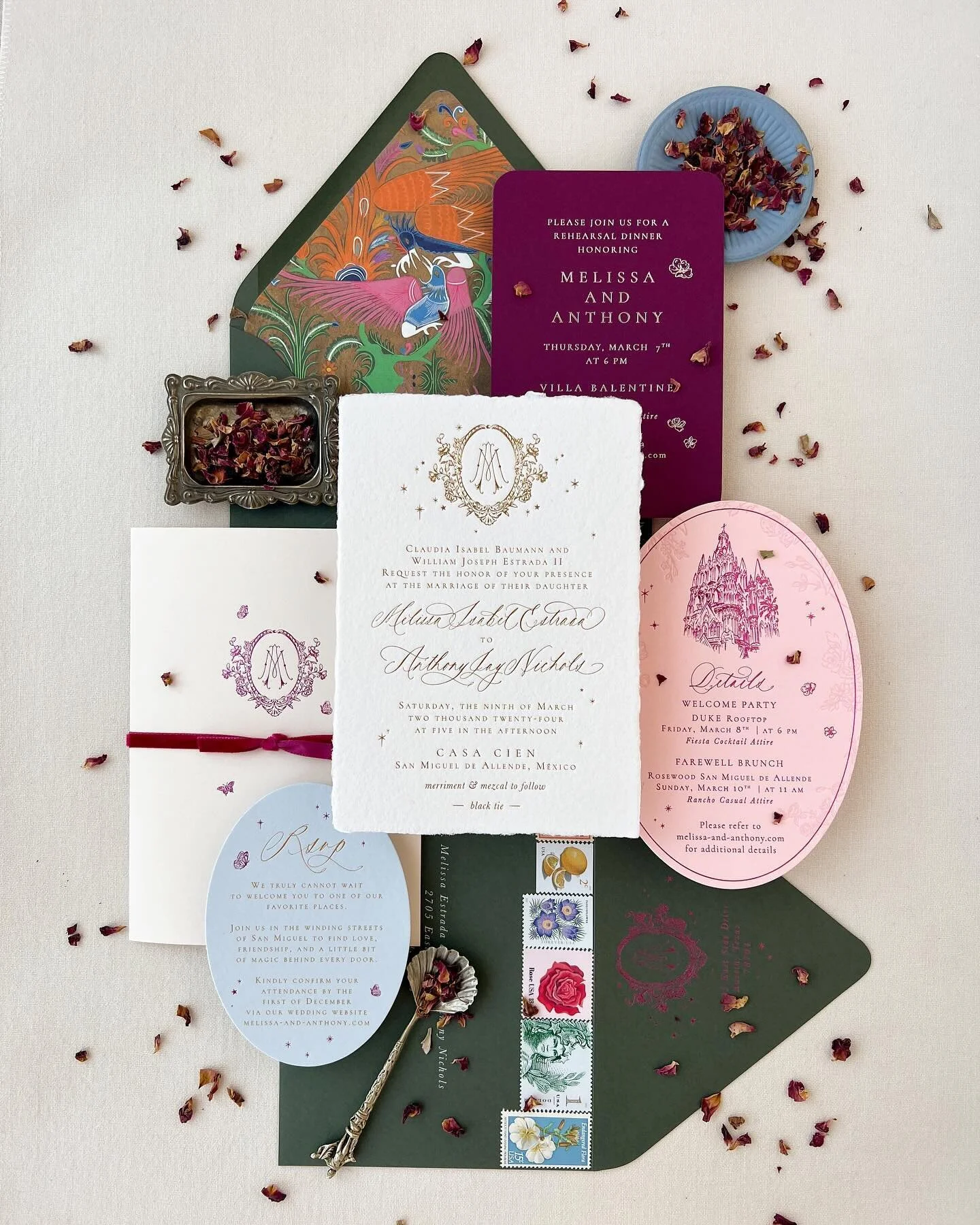 Custom wedding invitation designs by @every.little.something