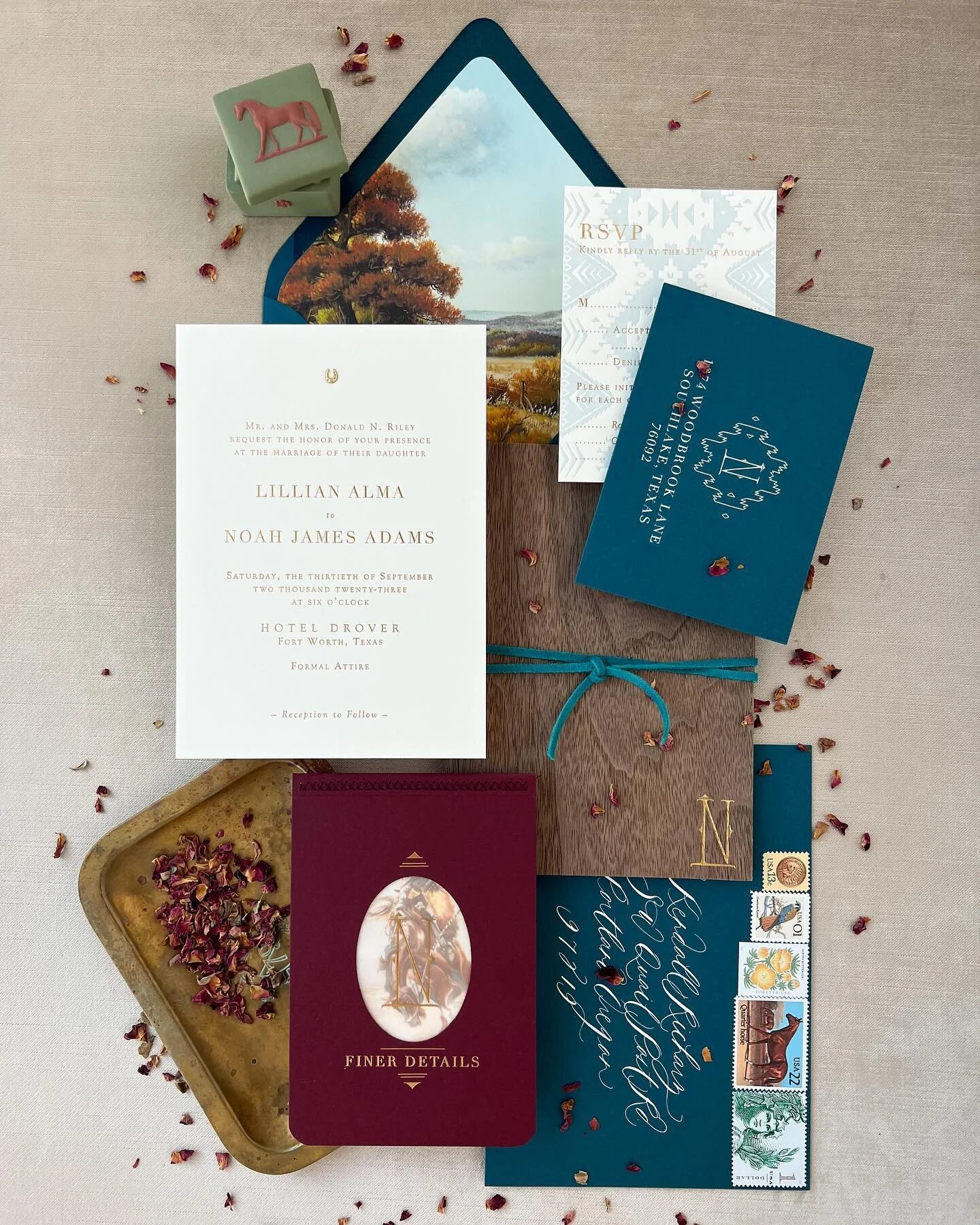 Custom wedding invitation designs by @every.little.something