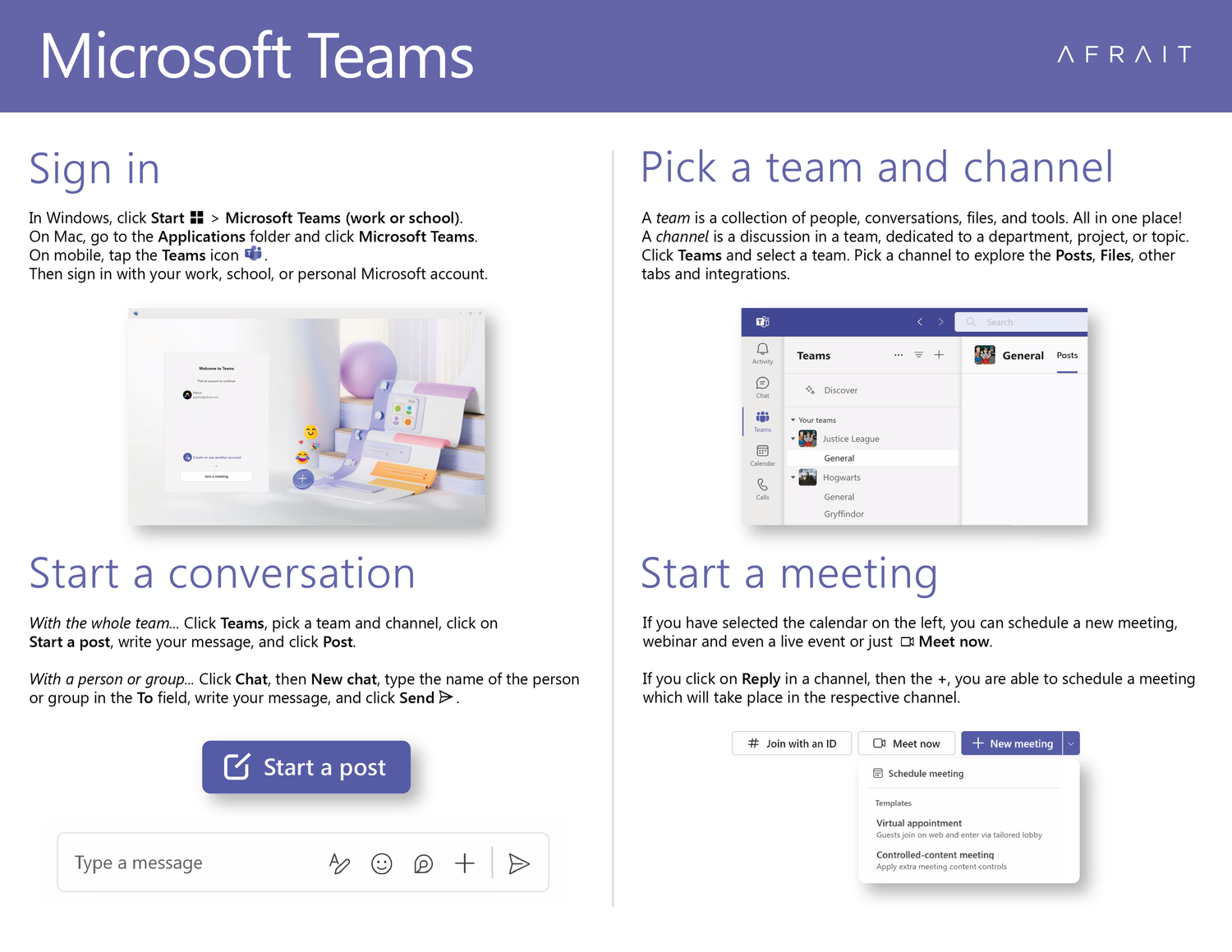 Microsoft Teams Quickstart Guide 2024 - English — AFRAIT
