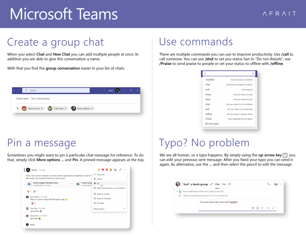 Microsoft Teams Quickstart Guide 2024 - English — AFRAIT
