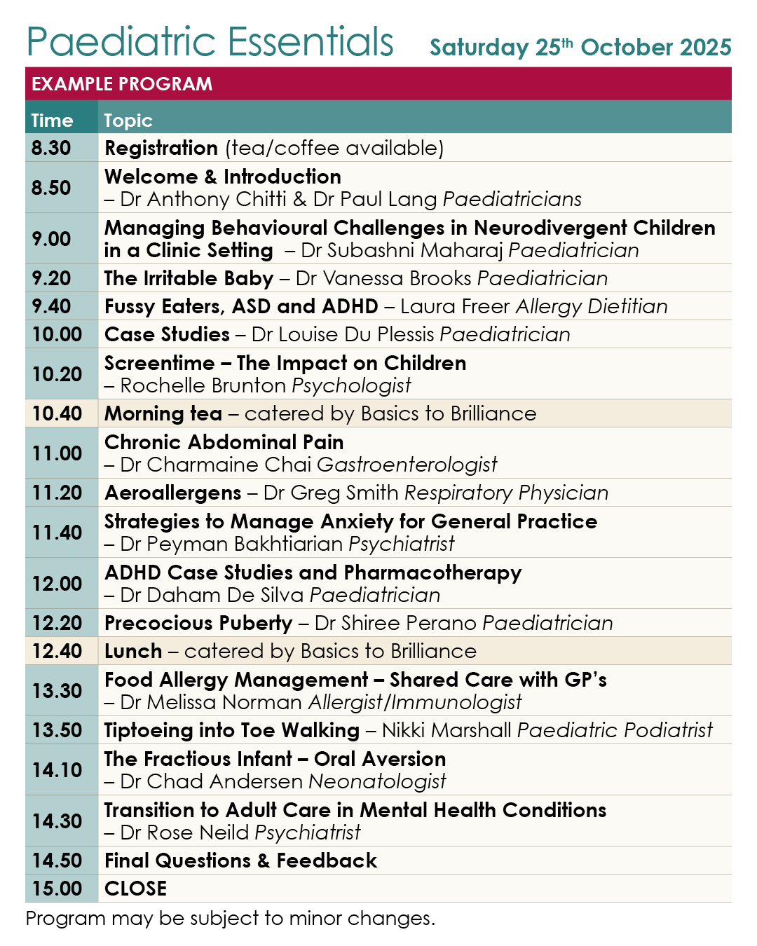 Educational Events in Adelaide for Paediatric Medical Specialists and ...