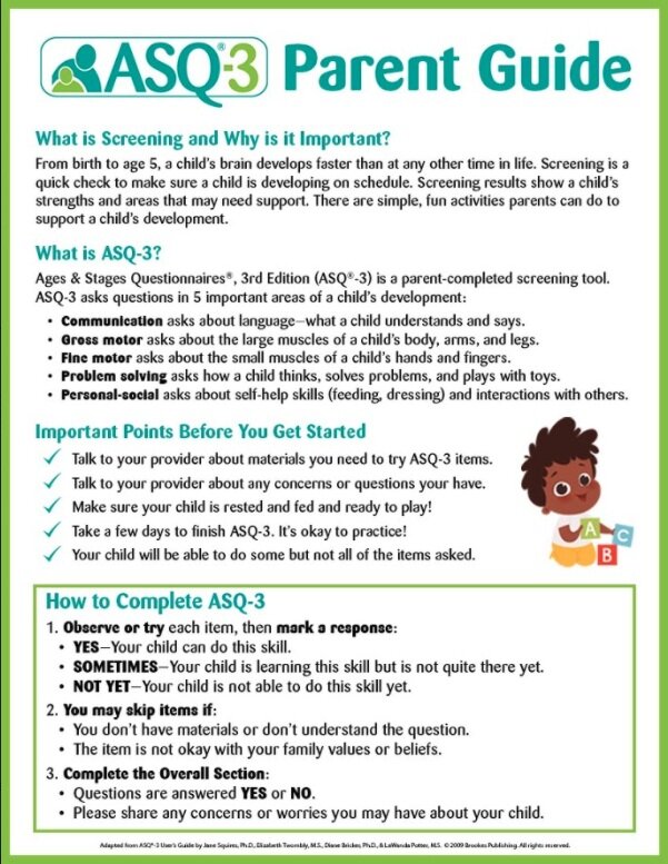 Start an ASQ screening — Start at Zero