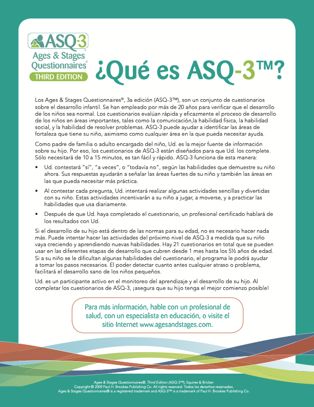 Start an ASQ screening (esp) — Start at Zero
