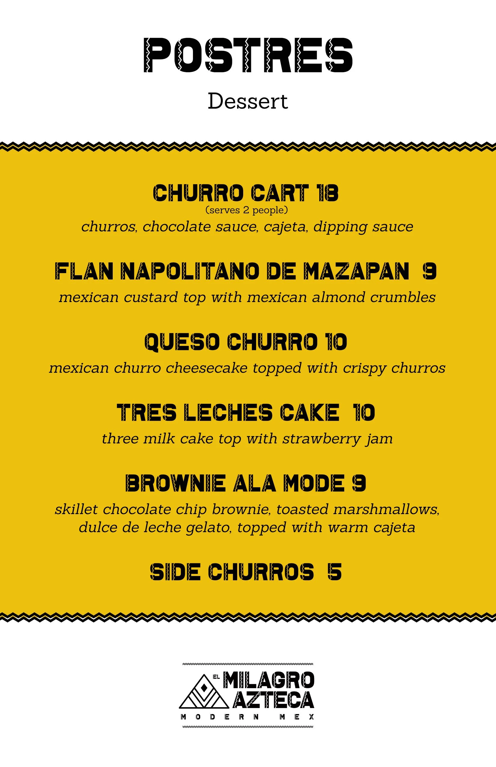 Food — MILAGRO AZTECA