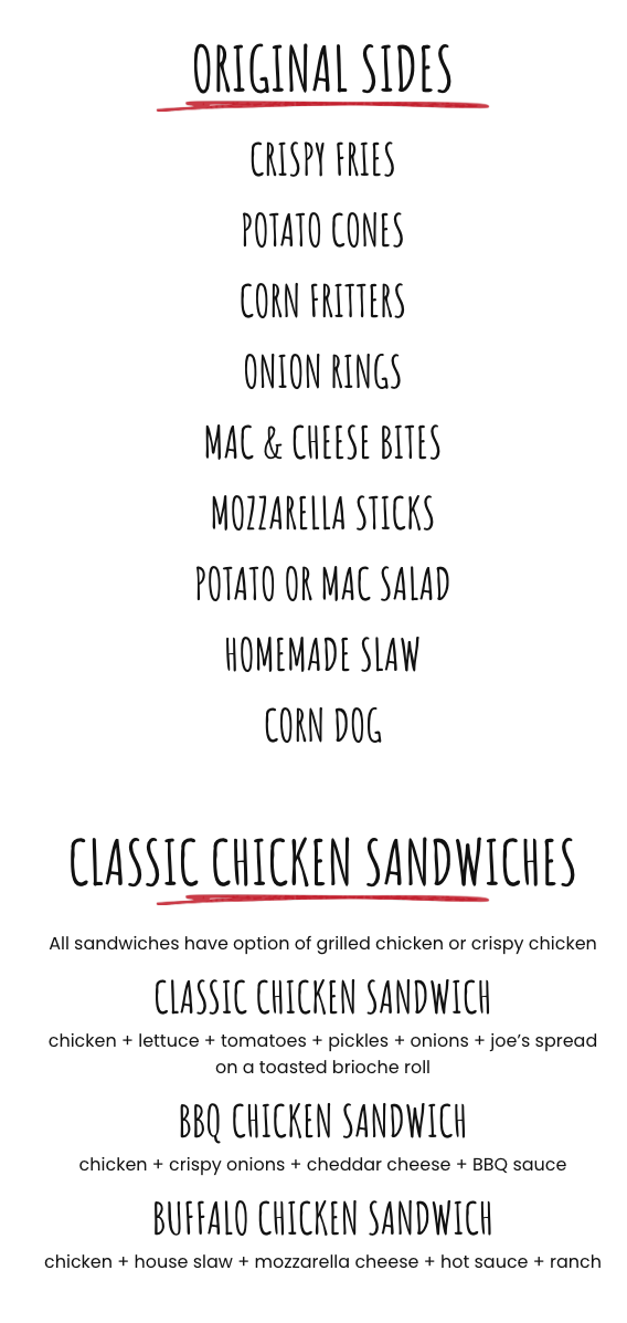 About 4 — Chicken Joe's