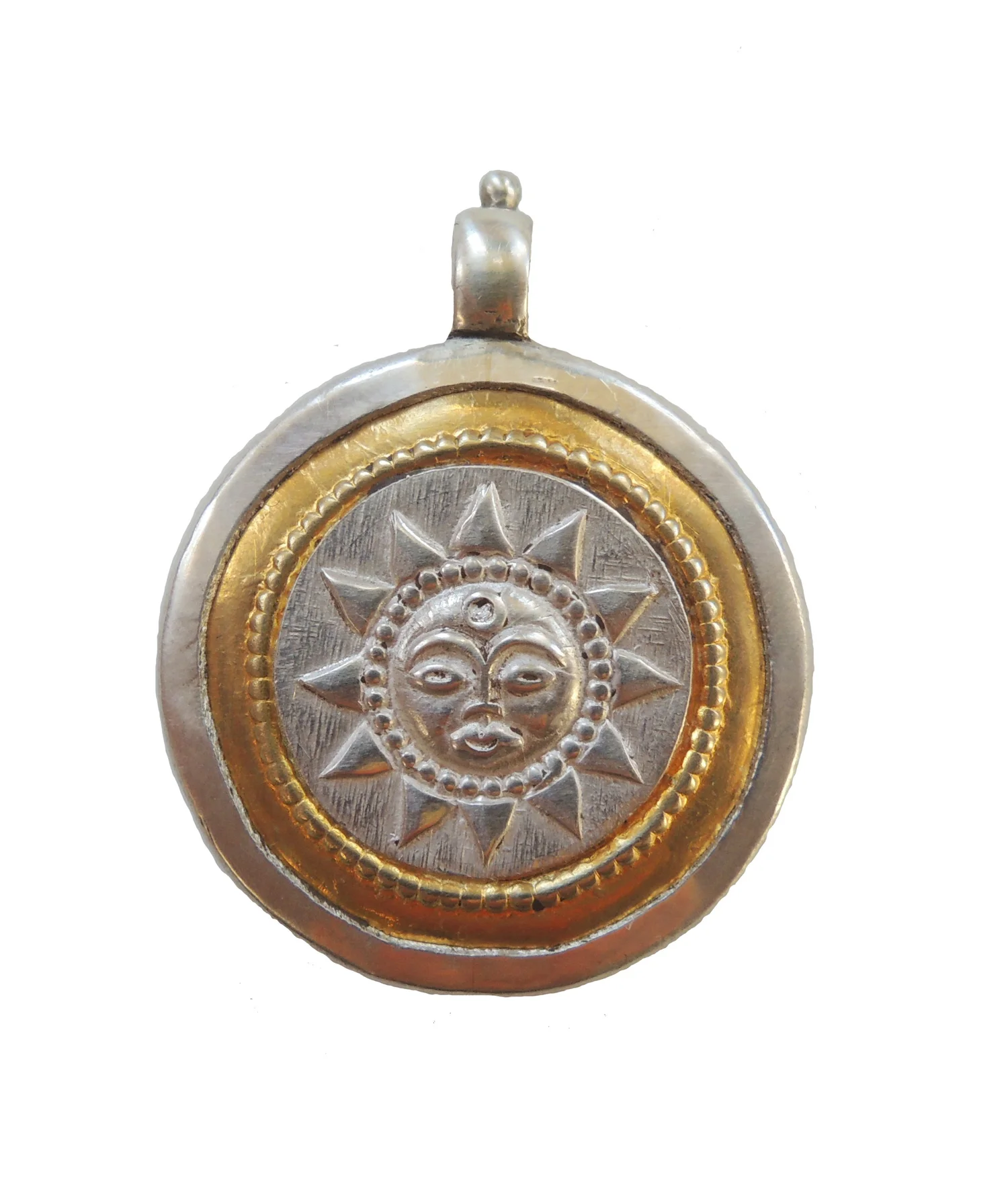 Surya - Sun God Amulet with silver face — Lucine Almas Jewelry