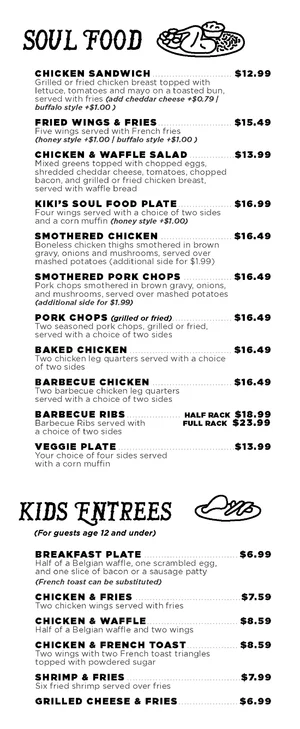 Menu — Kiki's Chicken & Waffles