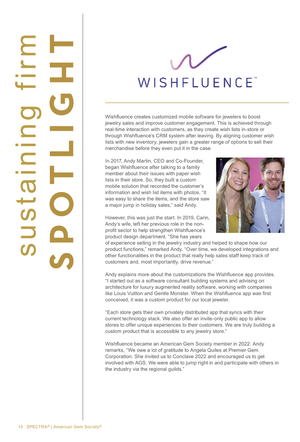 Wishfluence Featured in AGS Spectra — Wishfluence