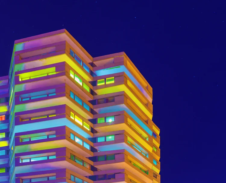 Long exposure night time images of Richard Seifert buildings ...