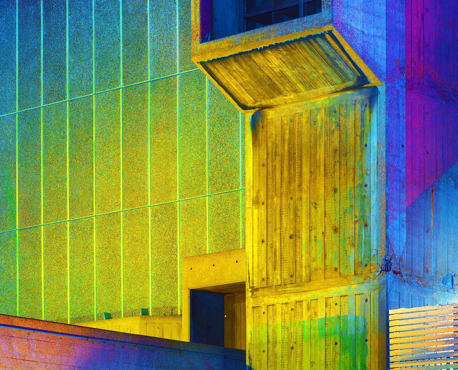 Colourful night time images of brutalist buildings on London's ...