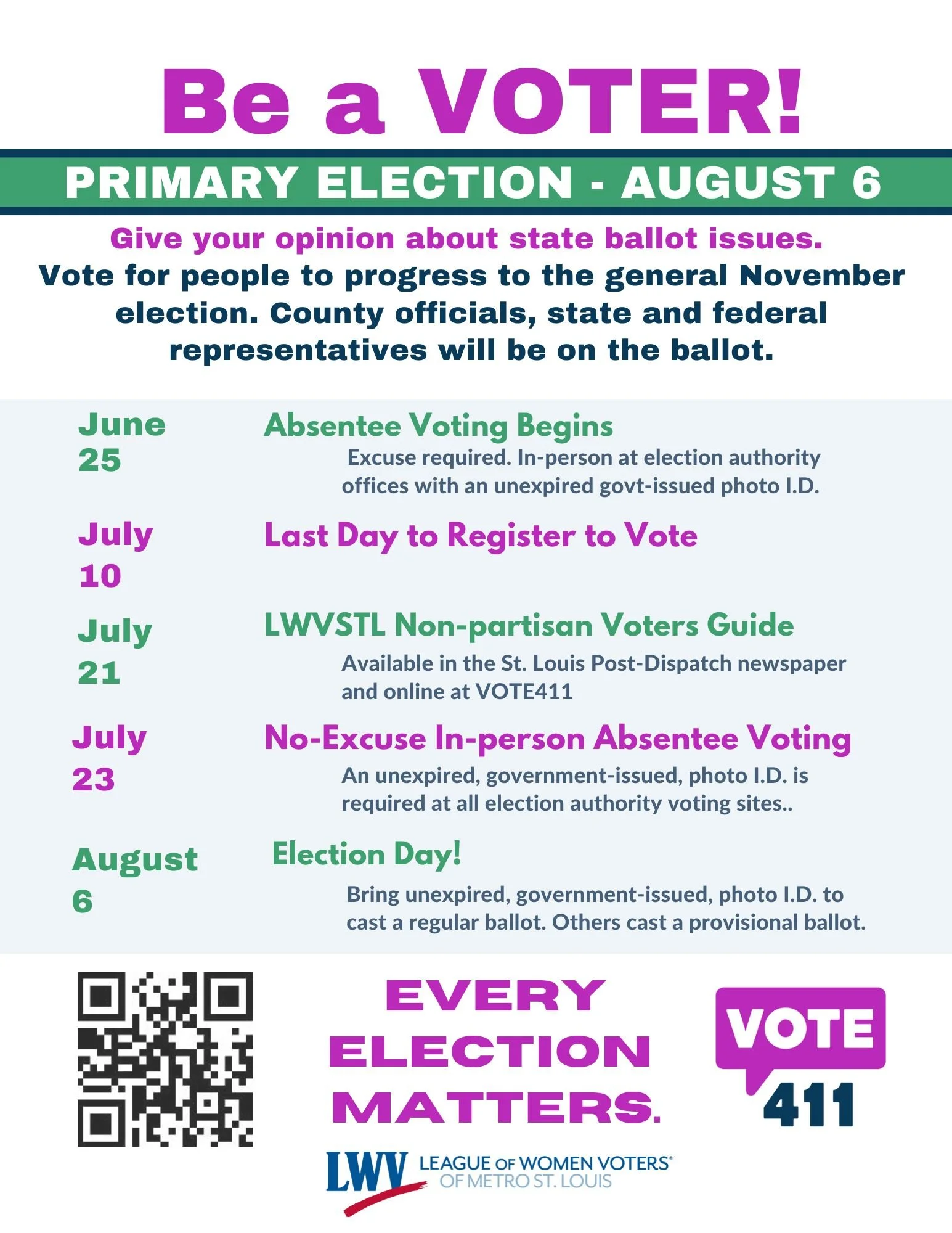 The League of Women Voters of Metro St. Louis offers Voter Services ...