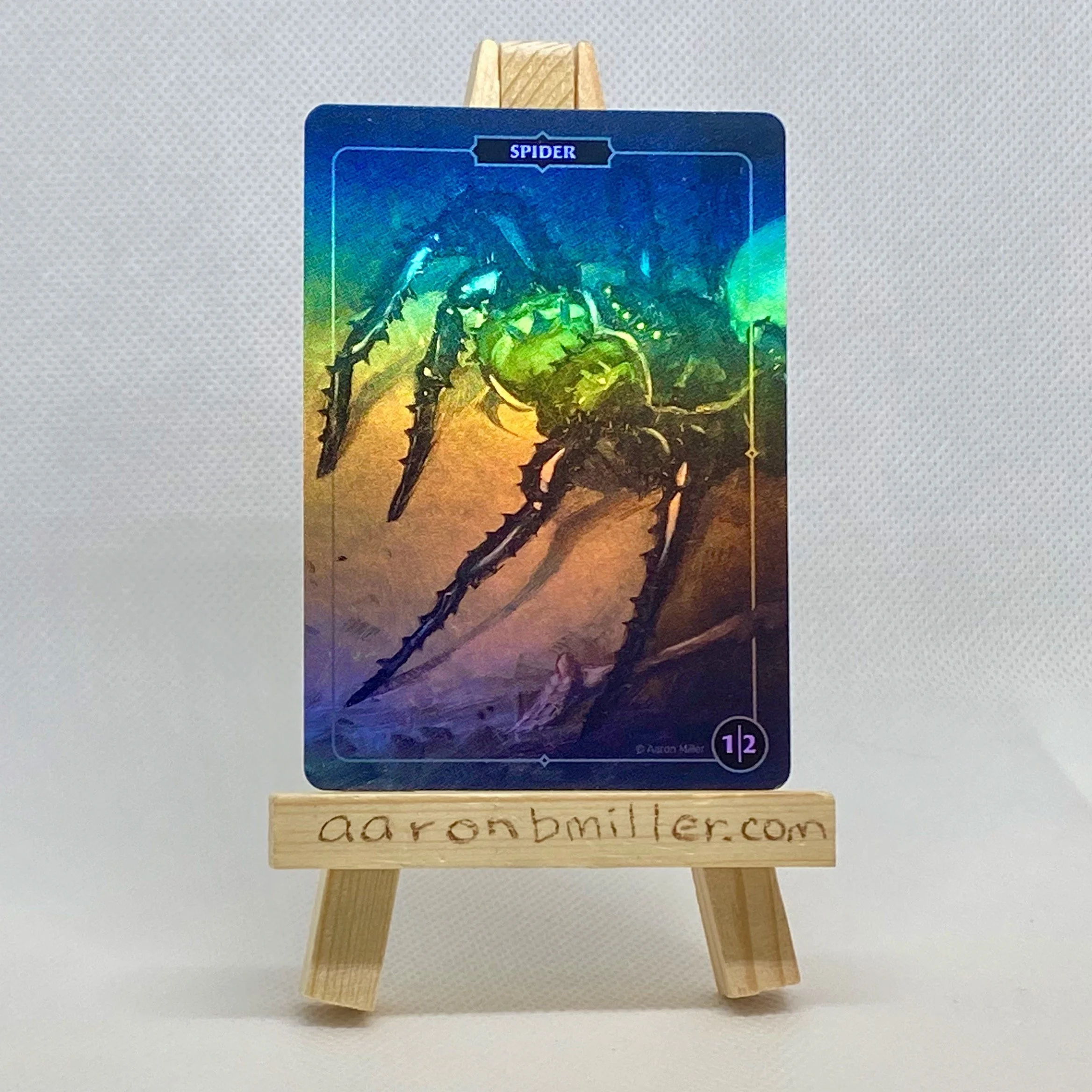 SPIDER TOKEN: GREEN — Aaron Miller Illustration