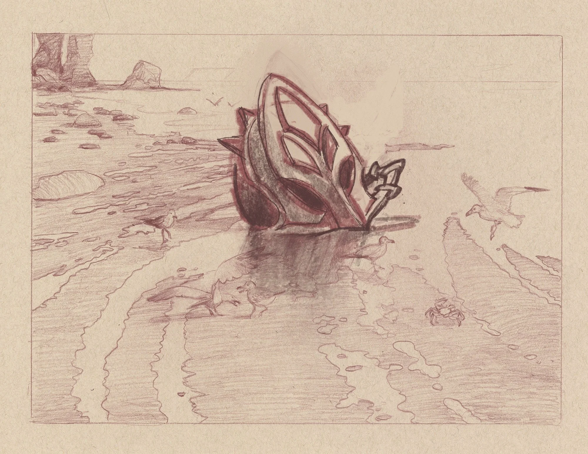 Foreboding Statue — Aaron Miller Illustration