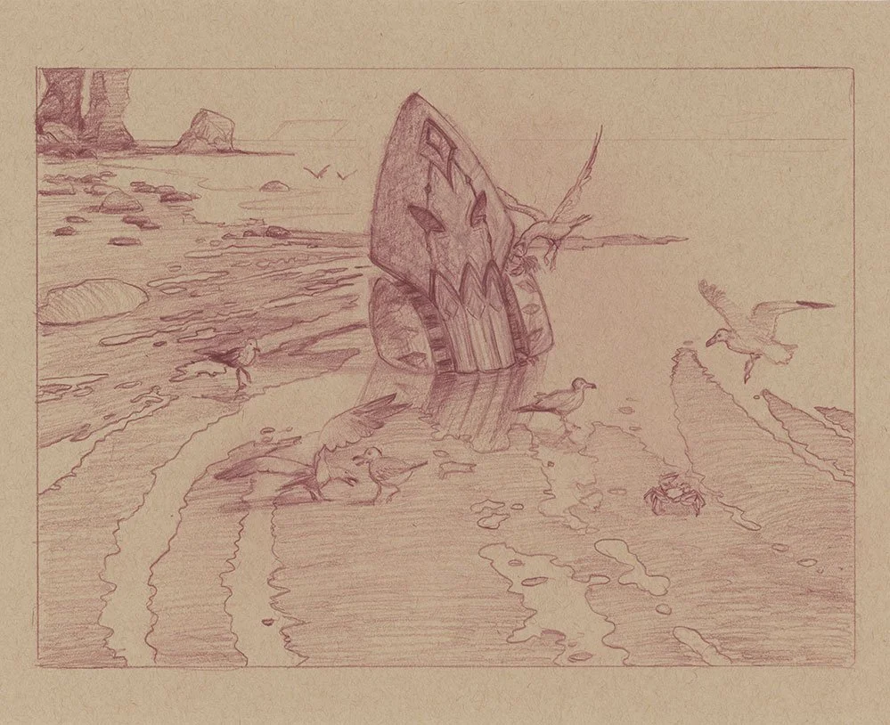 Foreboding Statue — Aaron Miller Illustration