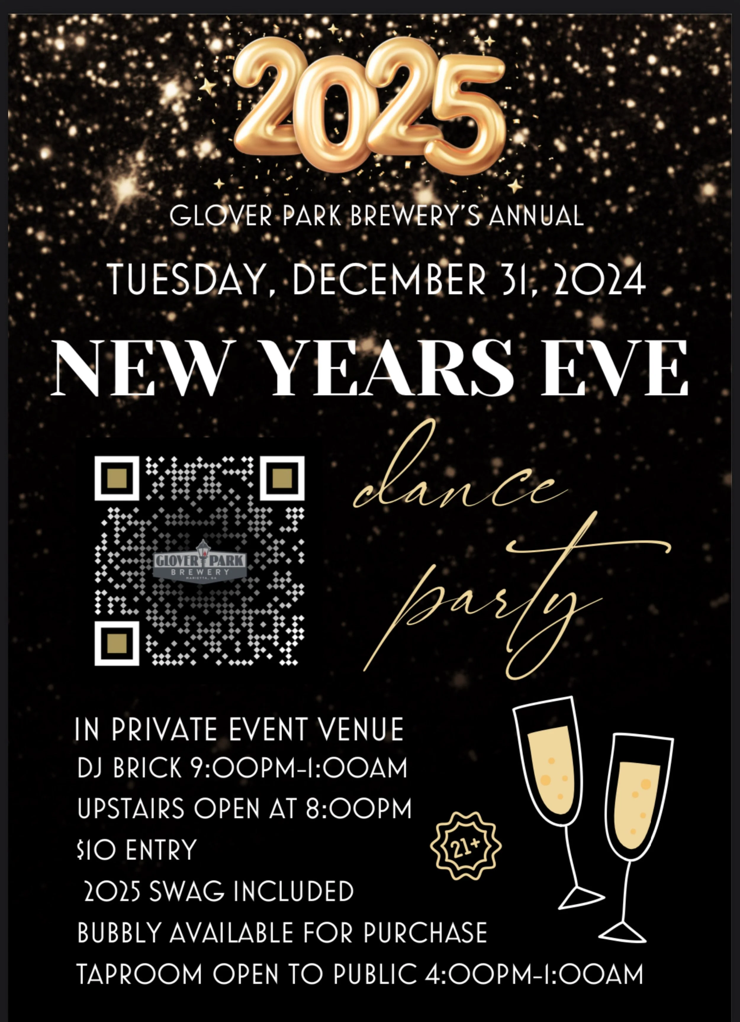 Join us for a BIG New Years Eve Celebration!! — Glover Park Brewery