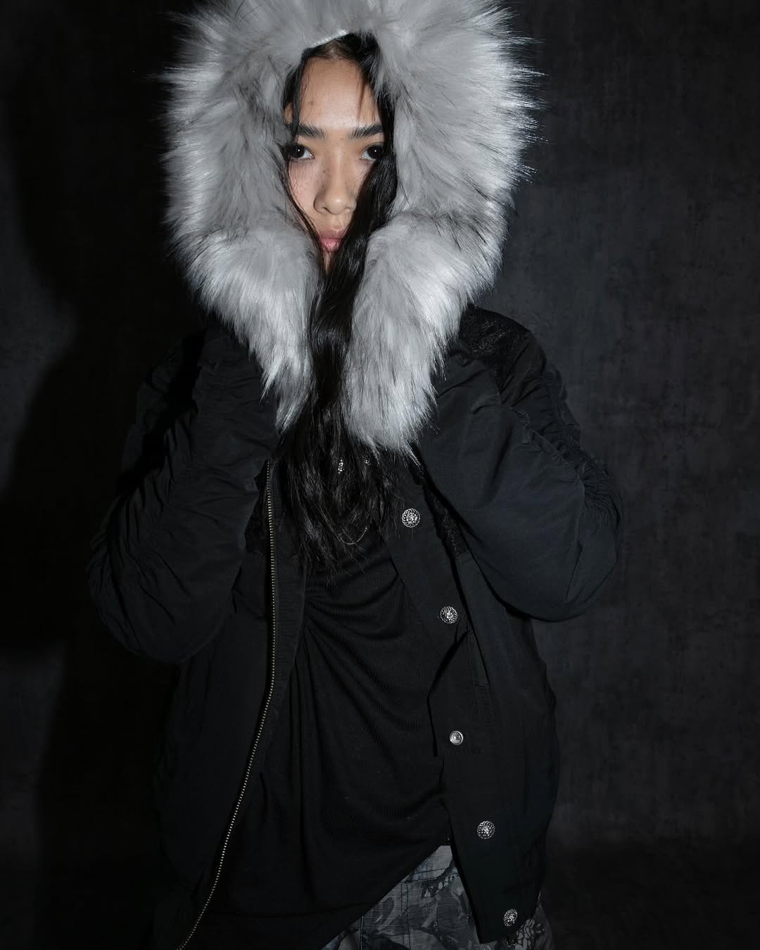 DOUBLE PUNCH Fluffy Faux Fur Trim Parka Jacket — Splash Splash