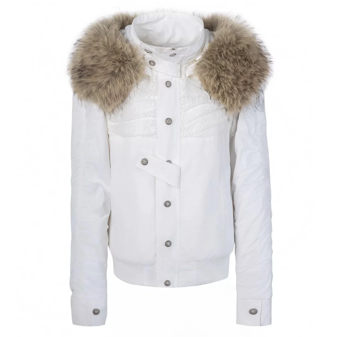DOUBLE PUNCH Fluffy Faux Fur Trim Parka Jacket — Splash Splash