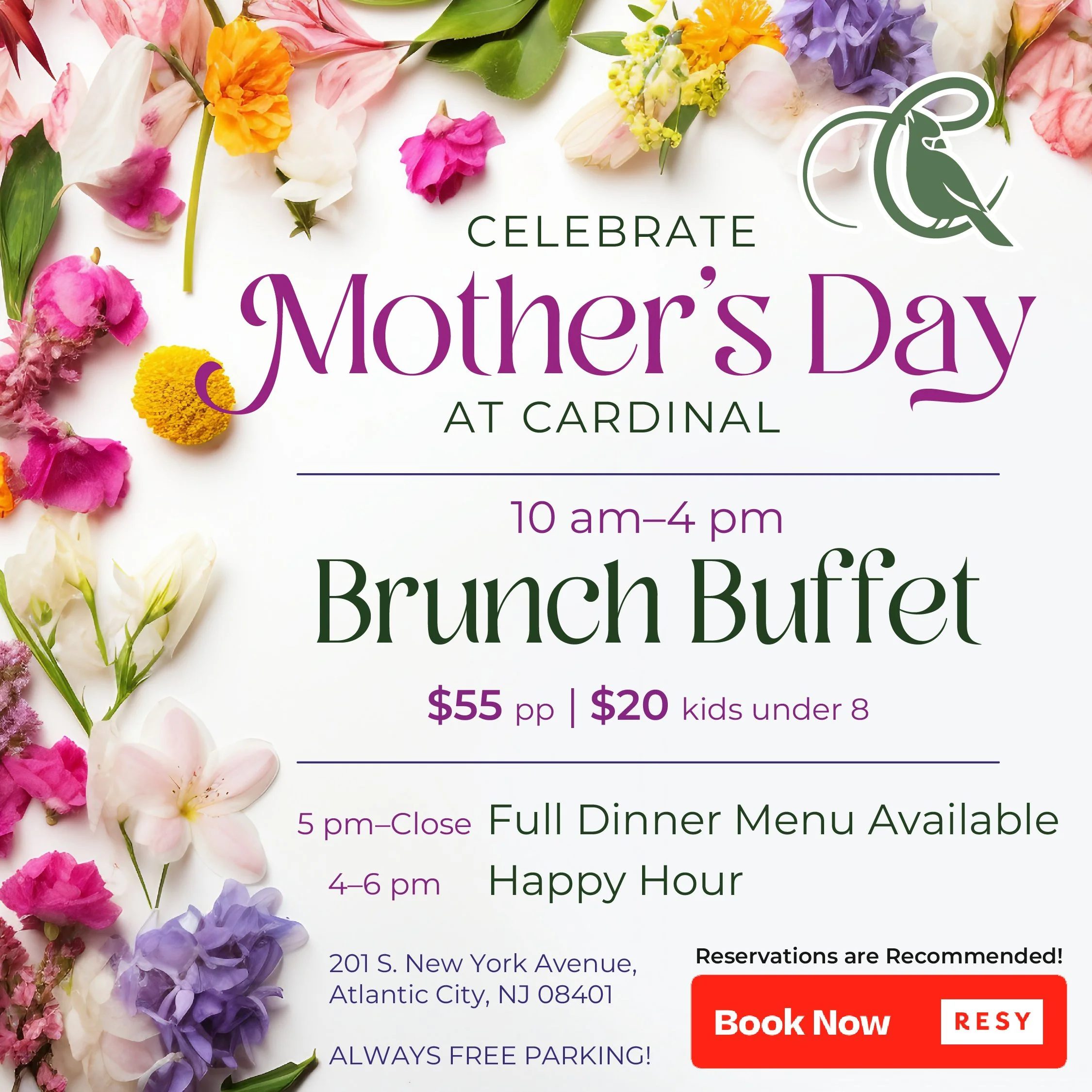 Mother's Day Brunch Buffet — CARDINAL ATLANTIC CITY