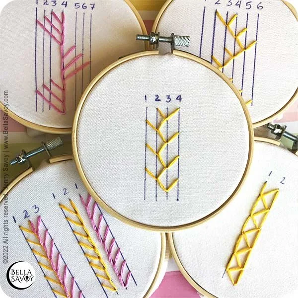 Double Feather Stitch Embroidery Designs