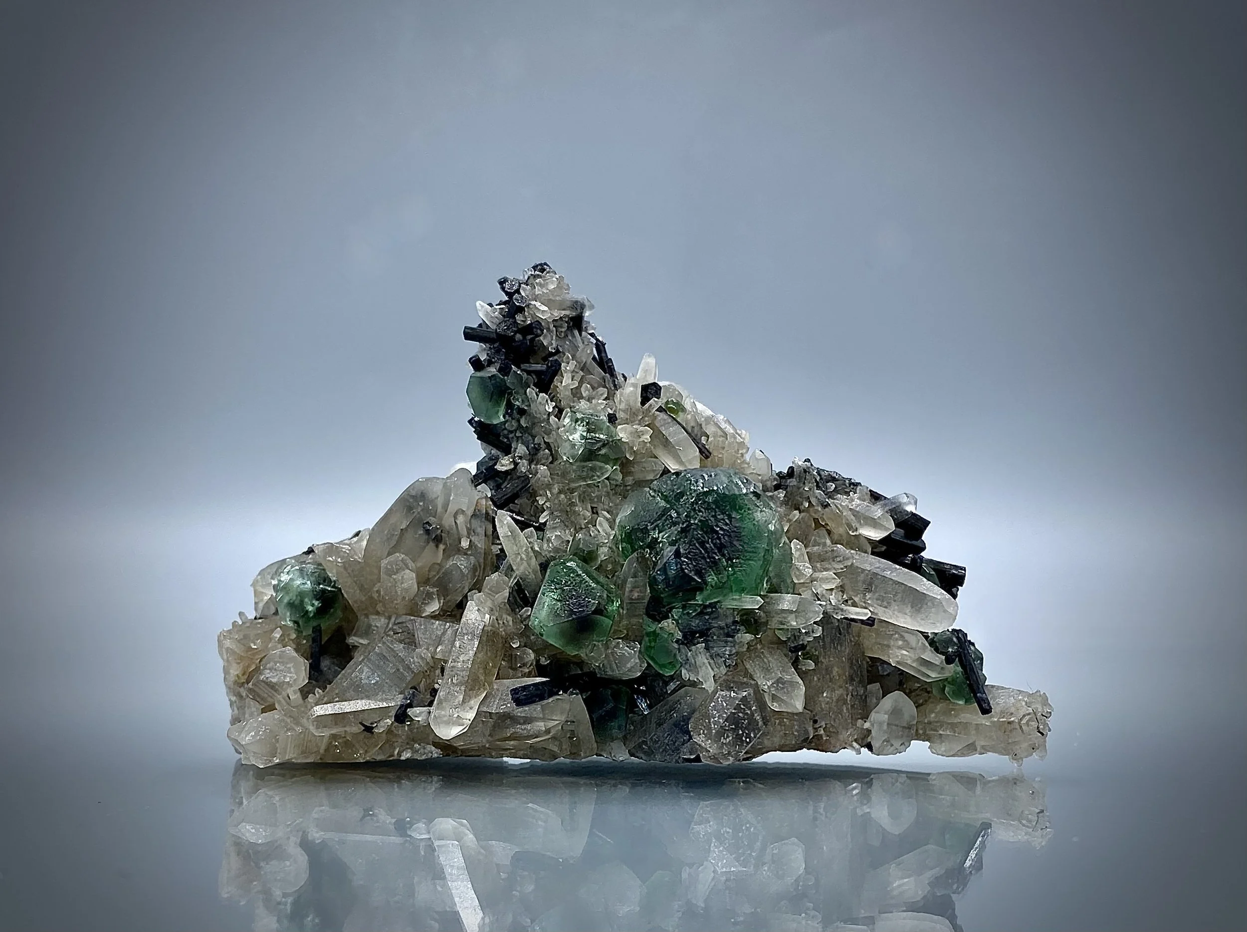 JB Gems and Minerals - Prase Quartz & Tremolite, Greece