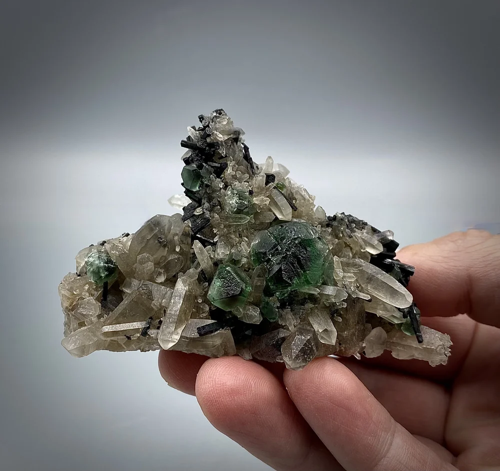 JB Gems and Minerals - Prase Quartz & Tremolite, Greece
