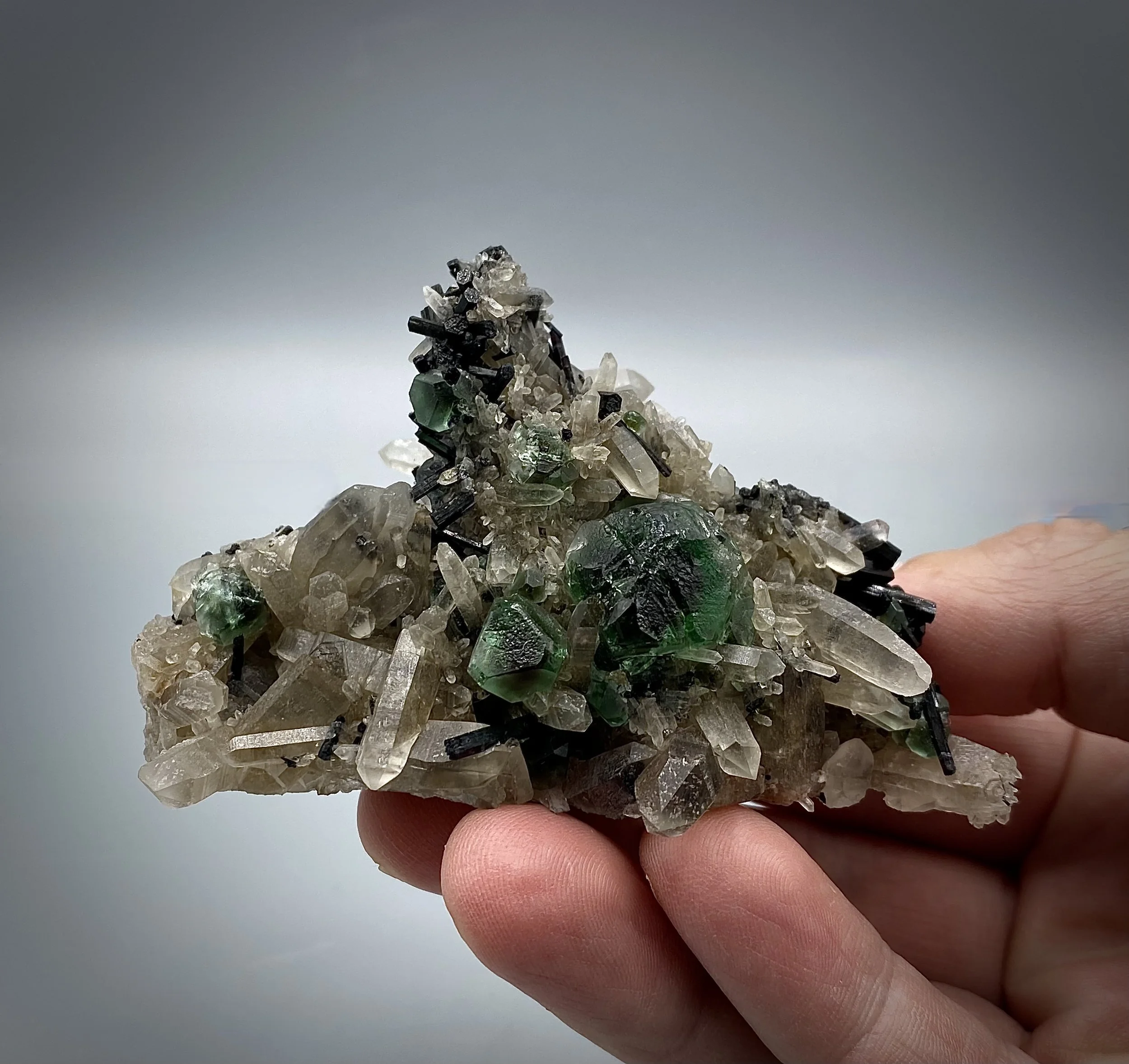 JB Gems and Minerals - Prase Quartz & Tremolite, Greece