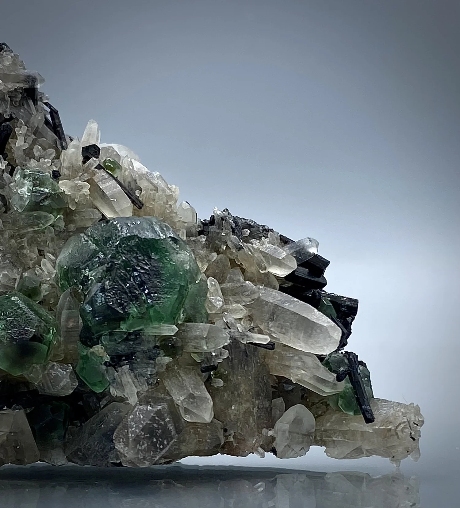 JB Gems and Minerals - Prase Quartz & Tremolite, Greece