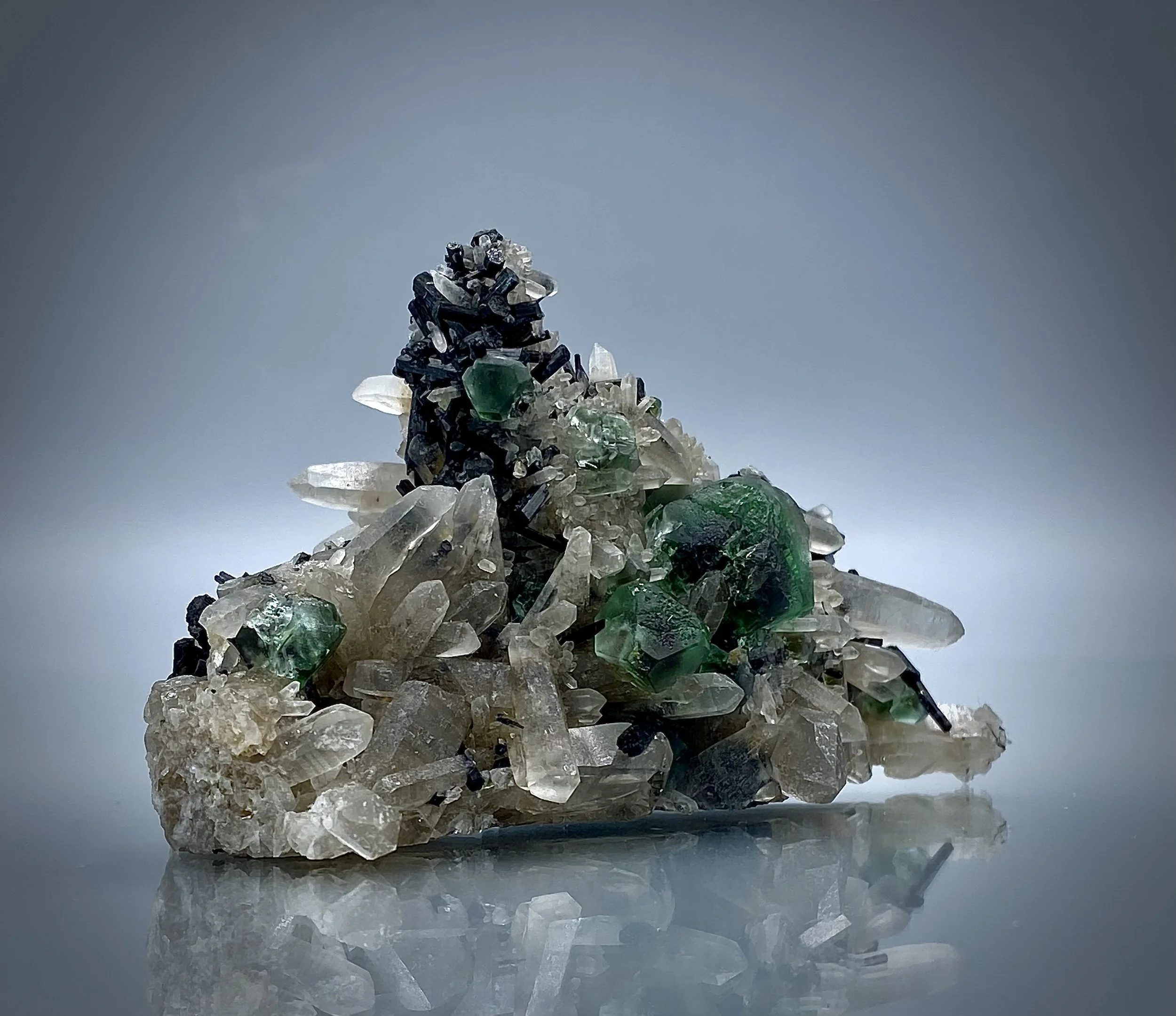 JB Gems and Minerals - Prase Quartz & Tremolite, Greece