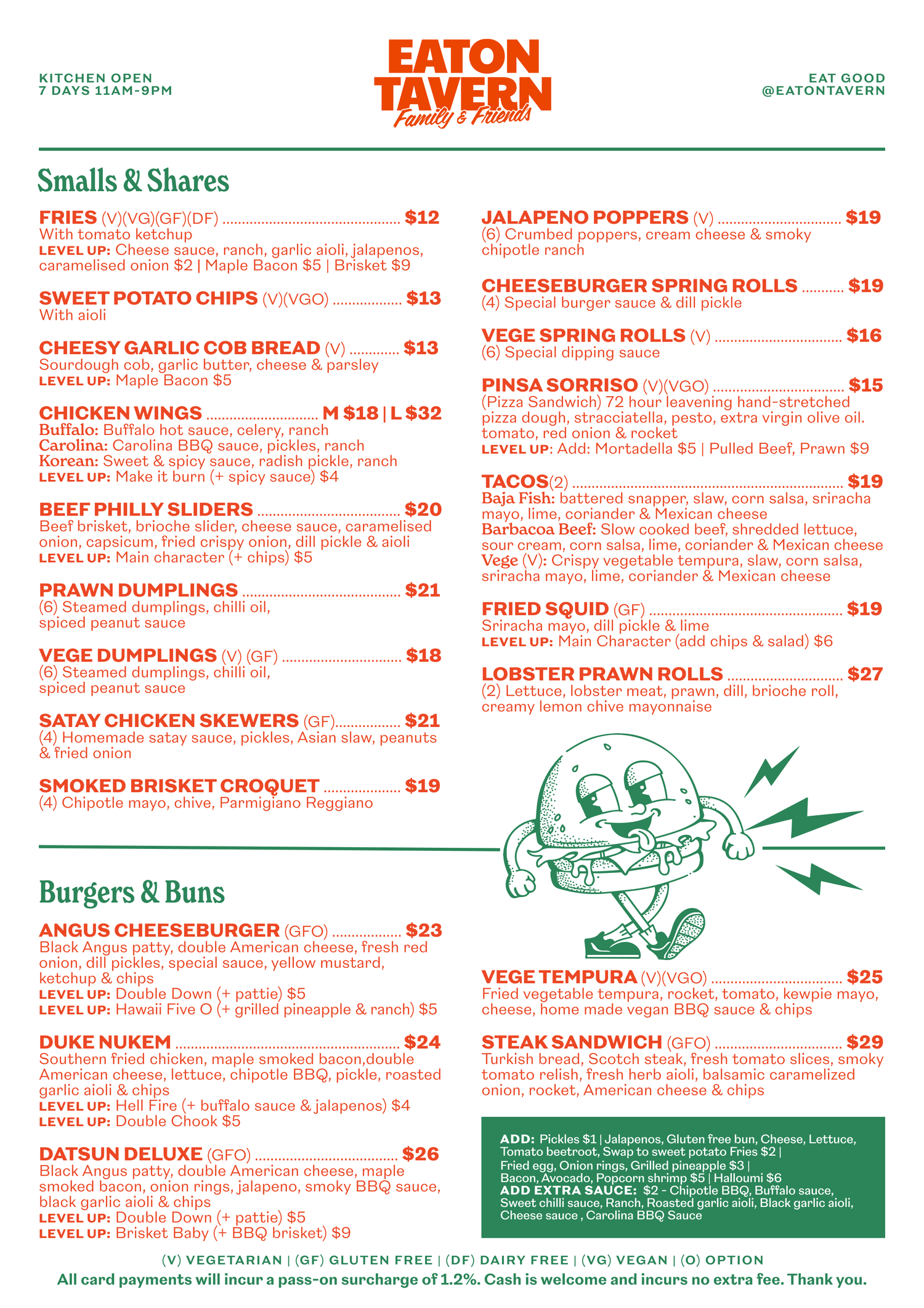 Menu 1 — Eaton Tavern