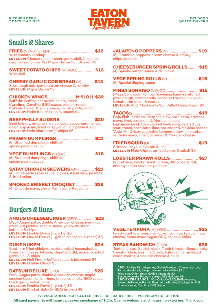 Menu 1 — Eaton Tavern