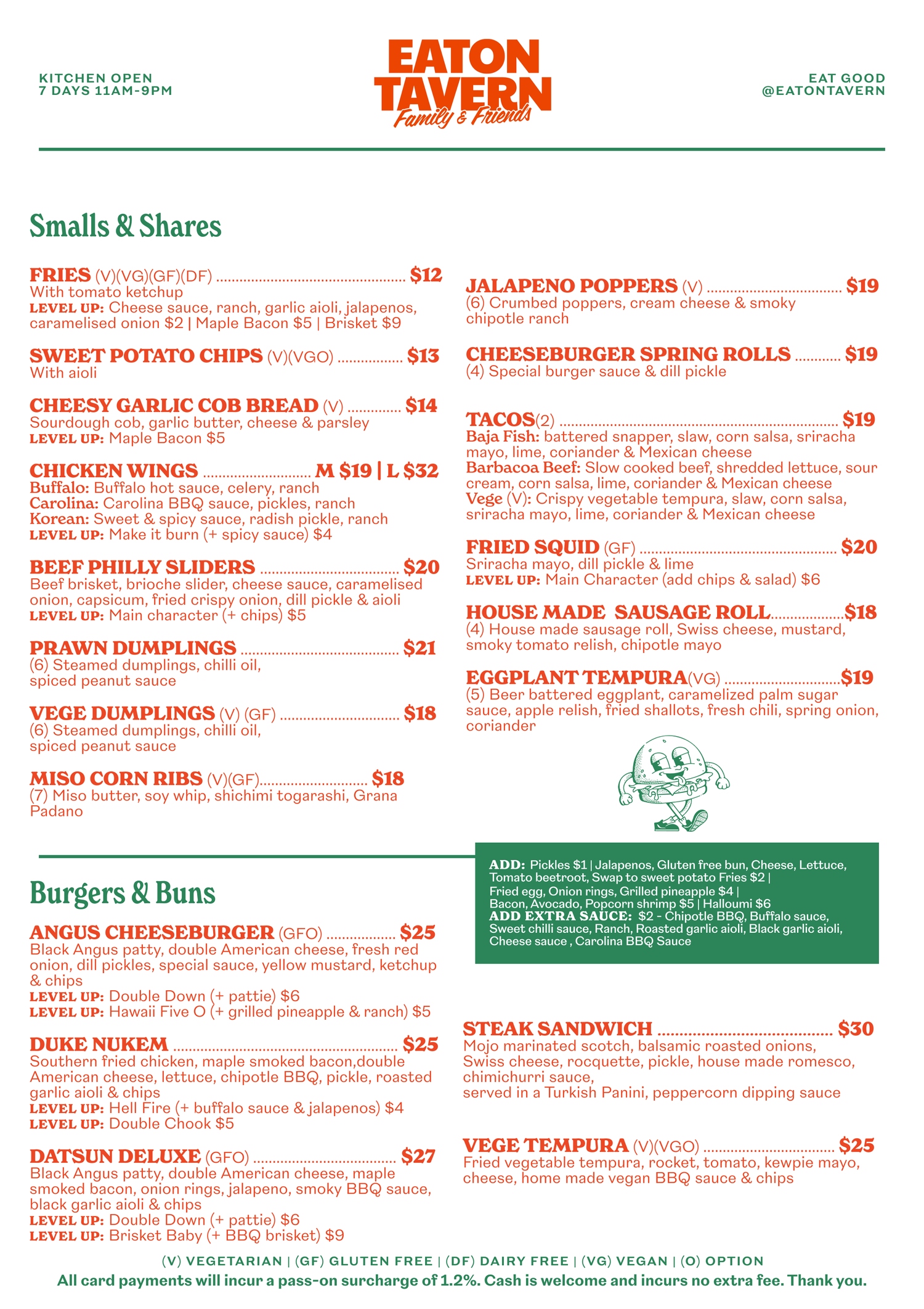 Menu 1 — Eaton Tavern