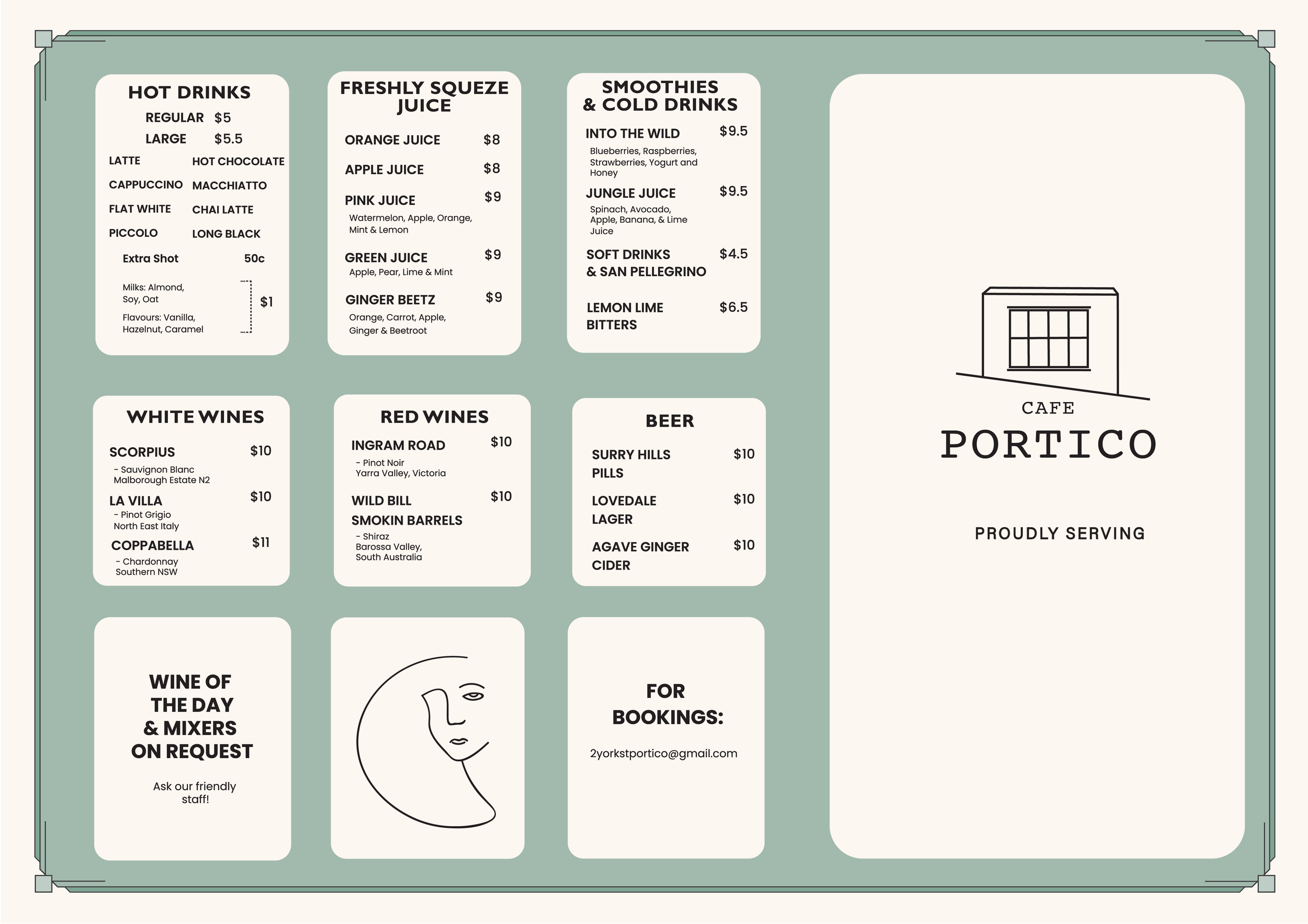 Menu — Cafe Portico