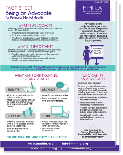 Fact Sheets — Maternal Mental Health Leadership Alliance: MMHLA